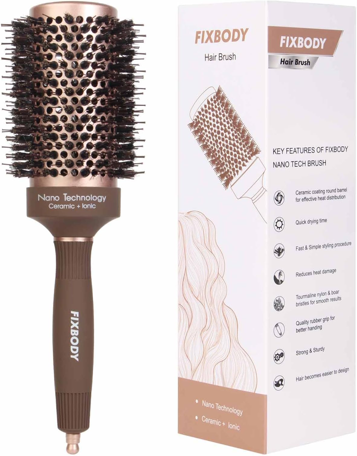 Amazon.com : Professional Round Brush for Blow Drying - Large Ceramic ...