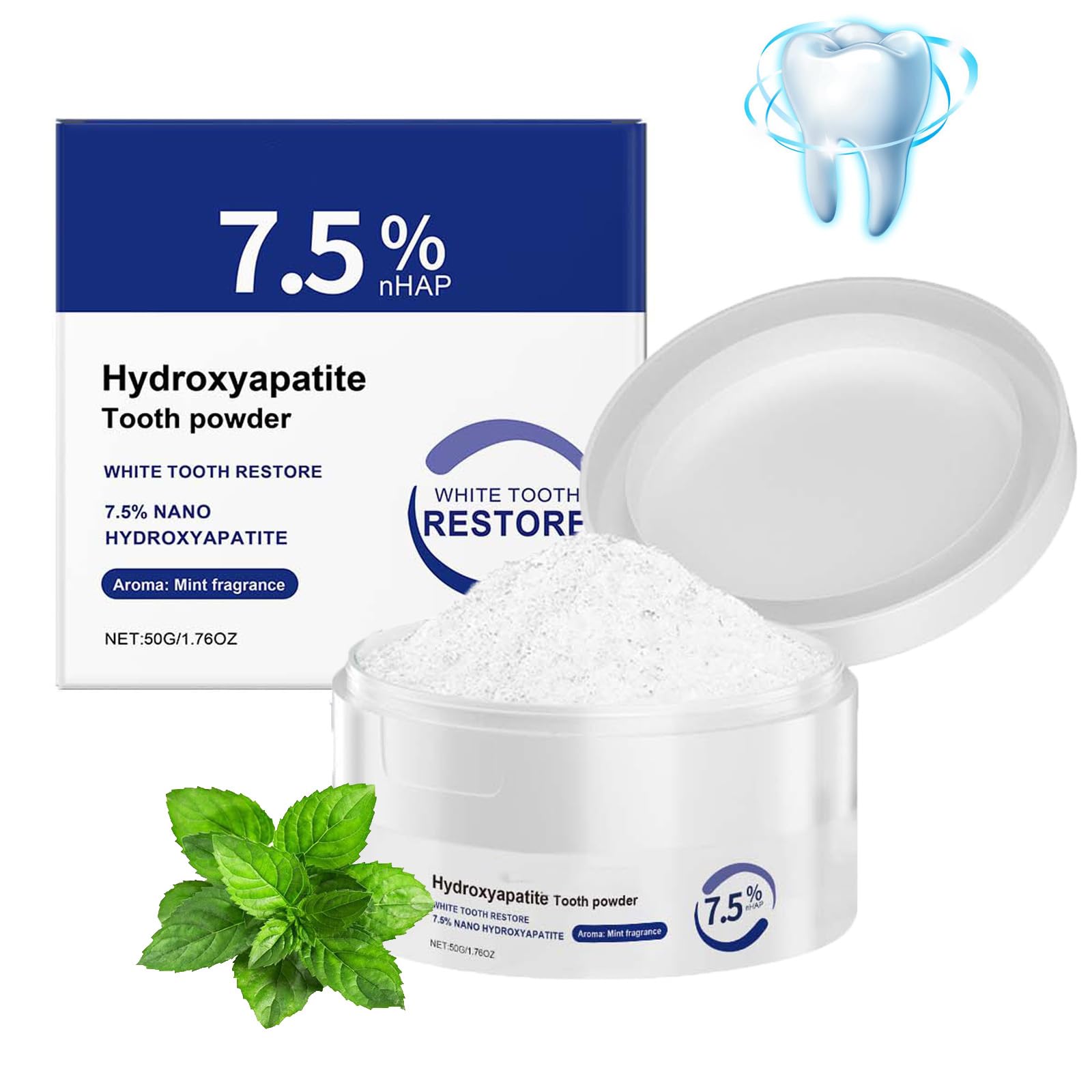 Hydroxyapatite Tooth Powder 50g Hydroxyapatite Powder For Teeth Natural ...