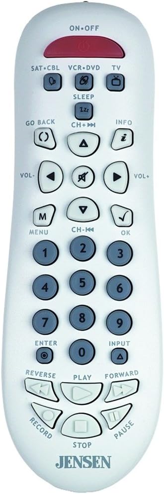 Amazon.com: JENSEN JER323N 3-DEVICE UNIVERSAL REMOTE : Electronics