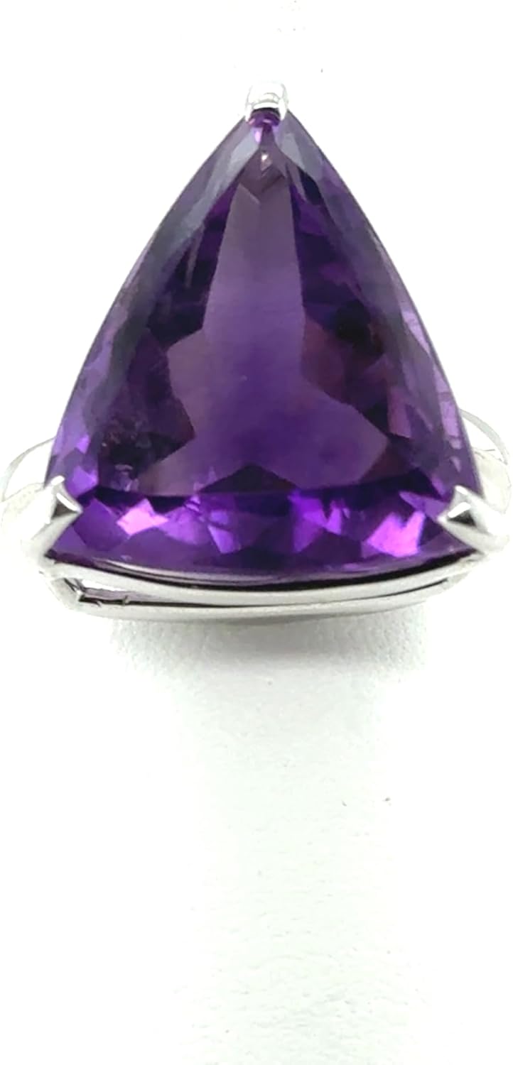 Amazon.com: Amethyst Ring in 925 Sterling Silver with Rhodium Plating ...