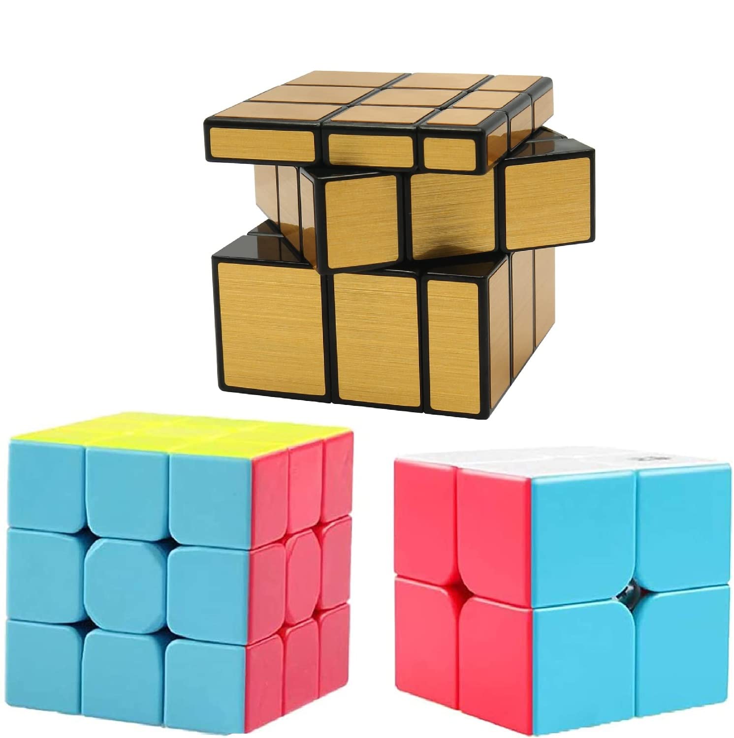 AUTHFORT Cube Set 3 Pack 2x2 Two Sides Cube Magic Speed Cube 3x3x3 ...