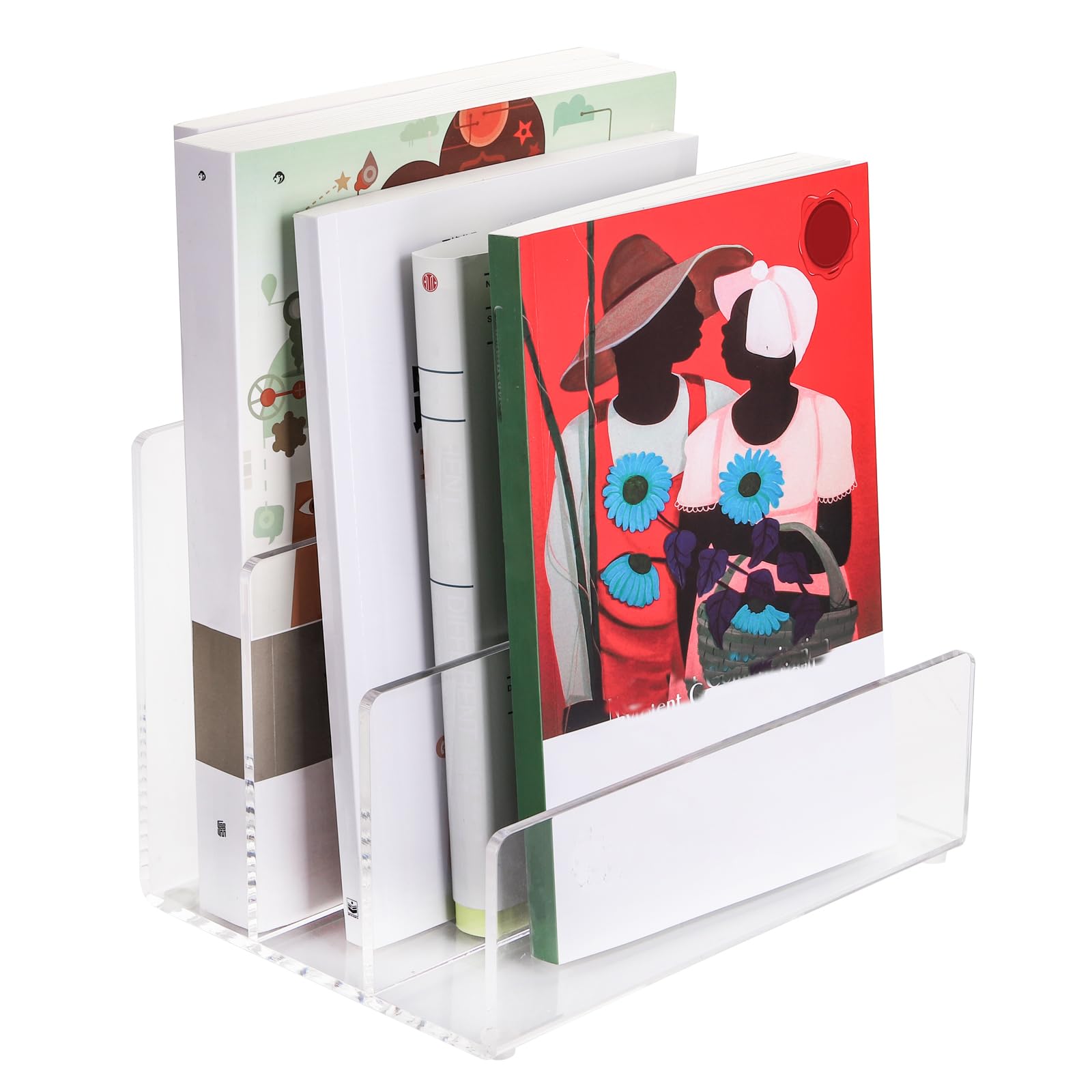 Snapklik.com : Clear Acrylic File Holder, 3 Sections Vertical Desktop ...