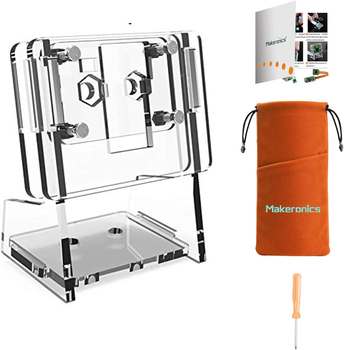 Makeronics Acrylic Holder Case for Raspberry Pi 5MP 1080P Camera Module ...