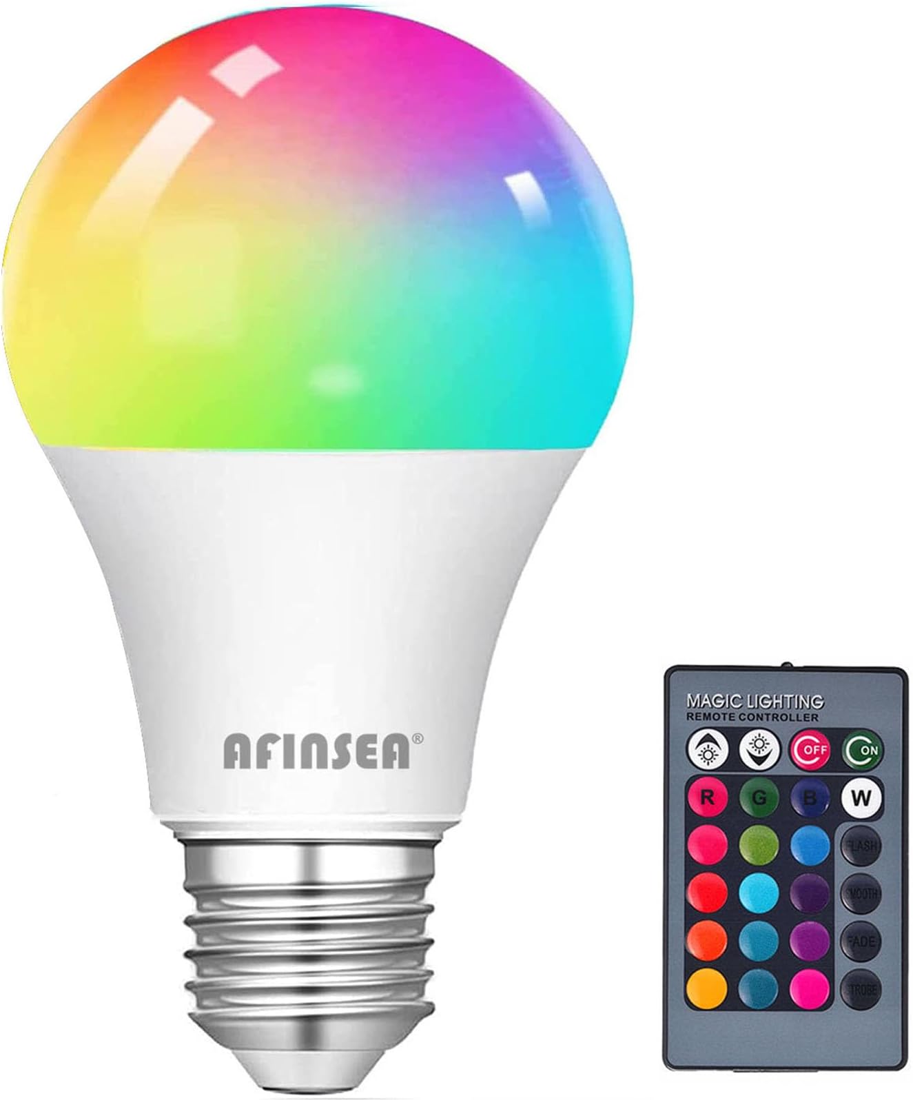 Droiee Dimmable E26 Warm LED Light Bulb, 6W RGBW Color 500LM with 16 ...