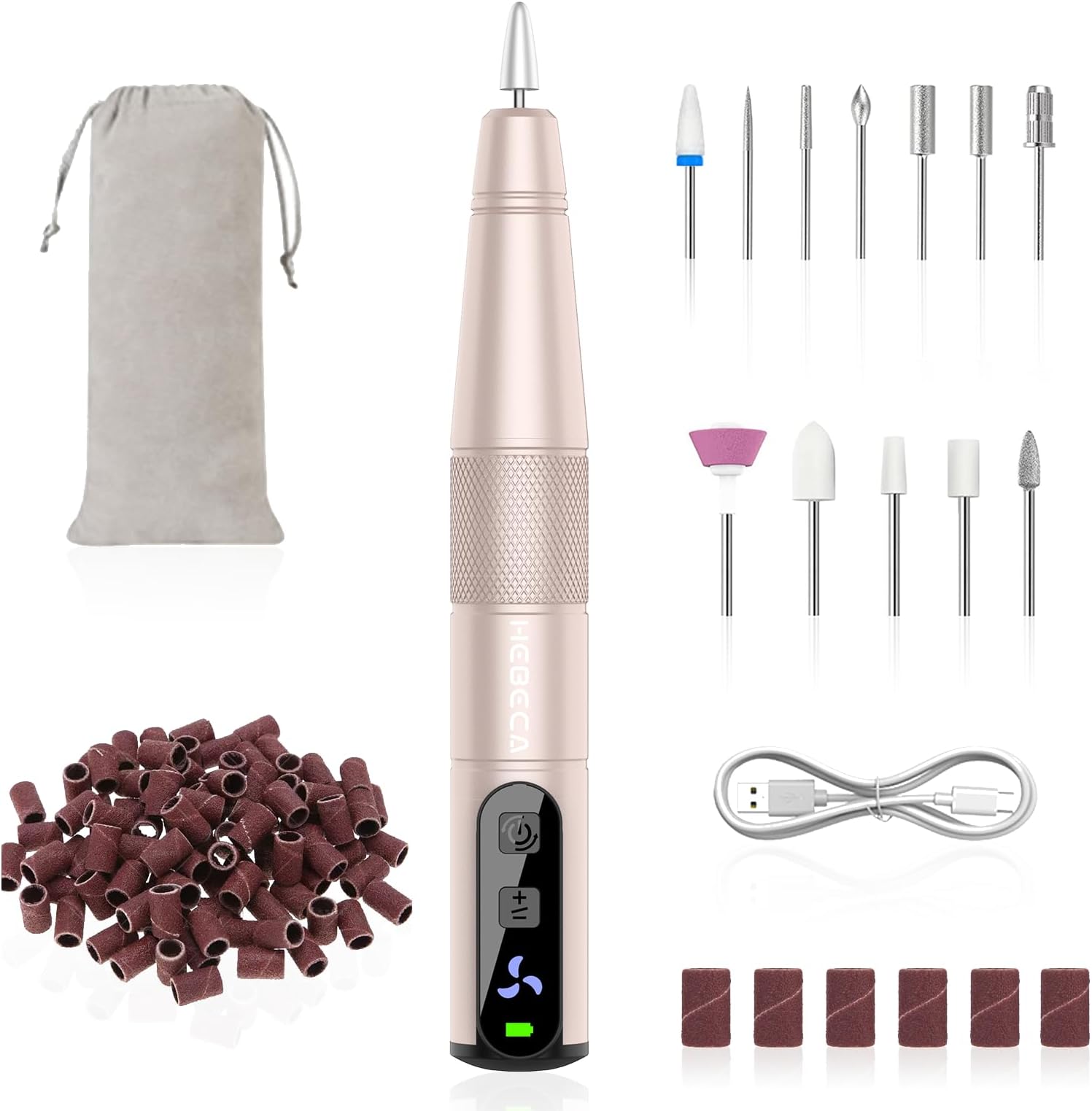 Amazon.com: HEBECA Electric Nail Drill Cordless, Electric Nail File ...