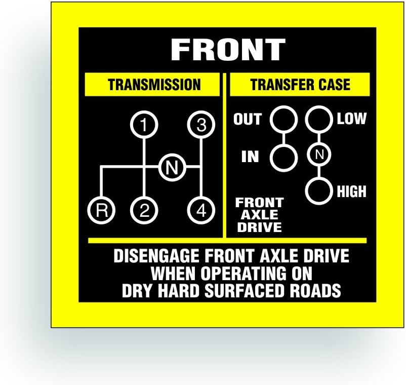 Amazon.com: Transmission Transfer Case Shift Pattern Sticker Decal ...