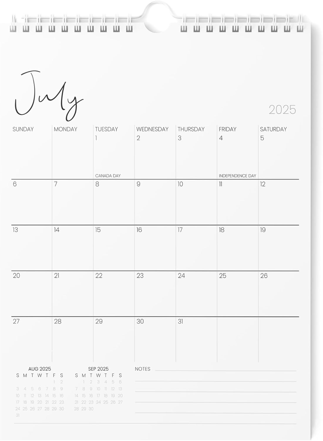Karto Wall Calendar 2025-2026 - Vertical 8.5x11 inch July 2025 to ...