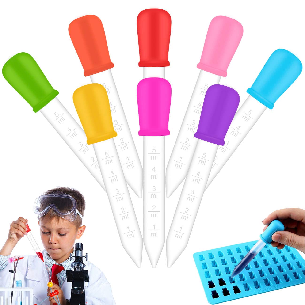 Buy 8 Pack Liquid Droppers 5ml Clear Liquid Medicine Eye Dropper with ...