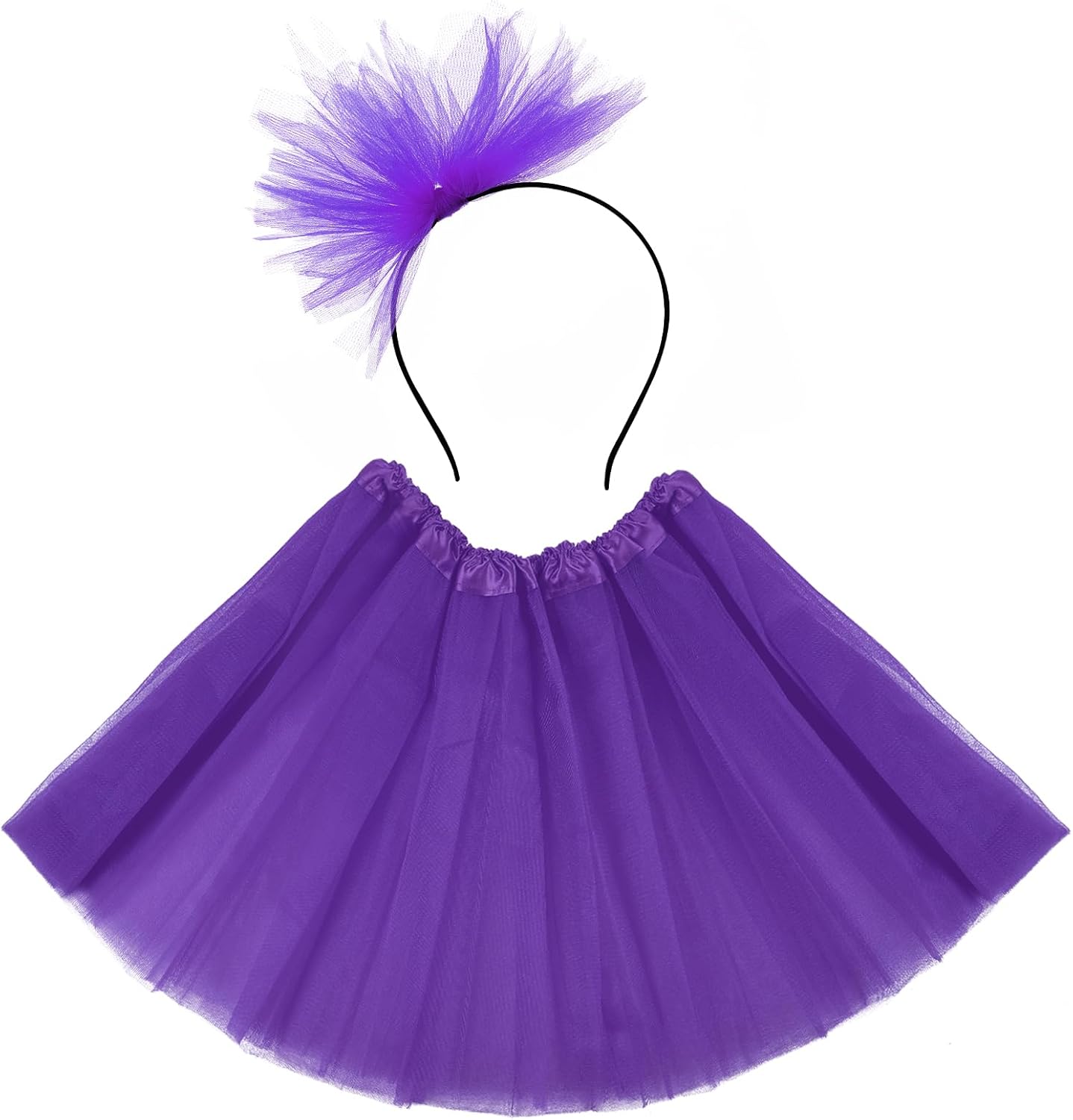 Amazon.com: 2 Pcs Womens Purple Tutu Set Fancy Adult Tulle Tutus ...