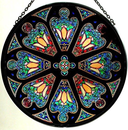 Decorative Hand Painted Stained Glass Window Sun Catcher/Roundel in an ...
