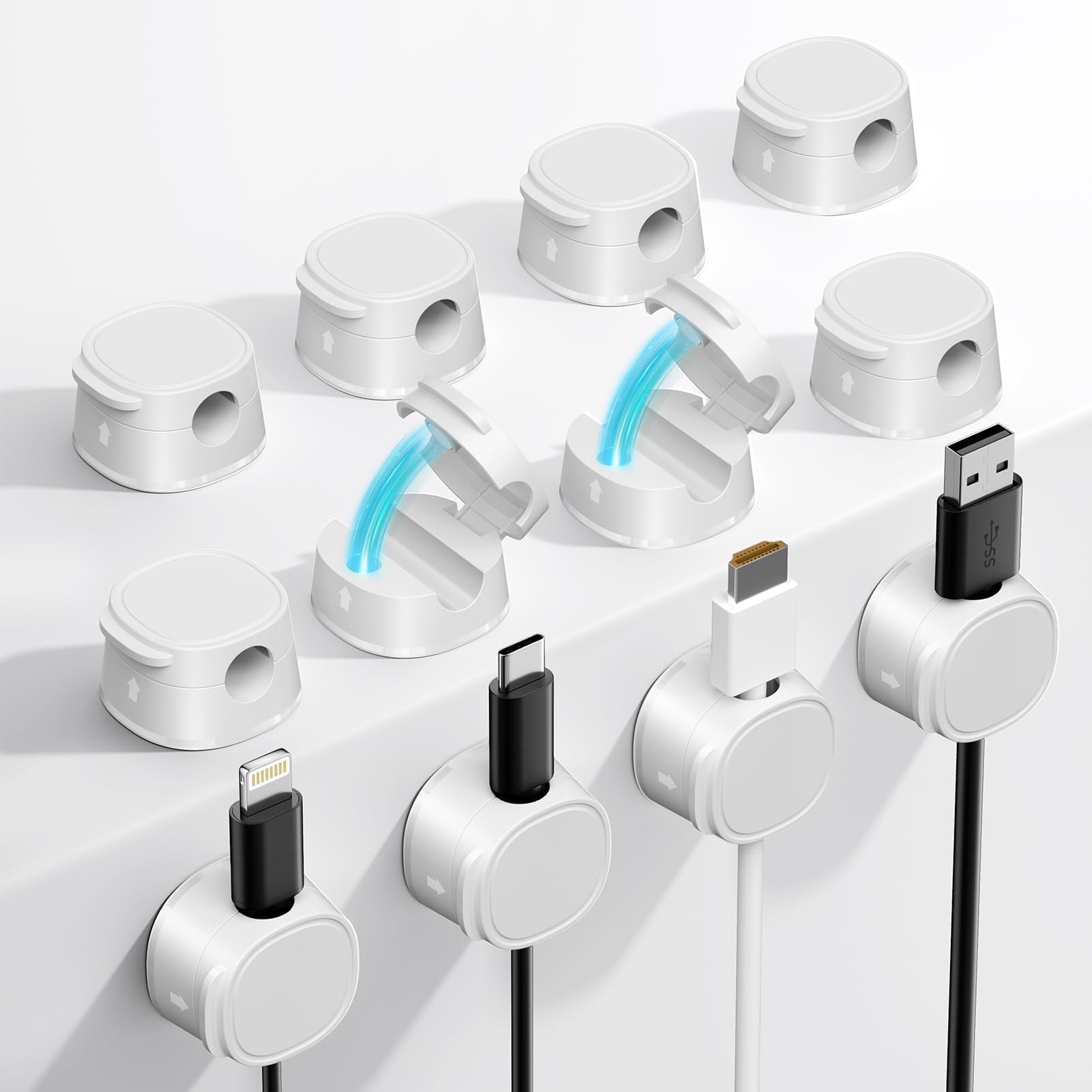 Amazon.com: PZOZ 6 Pack Cord Organizer, Adhesive Charger Cable Clips ...
