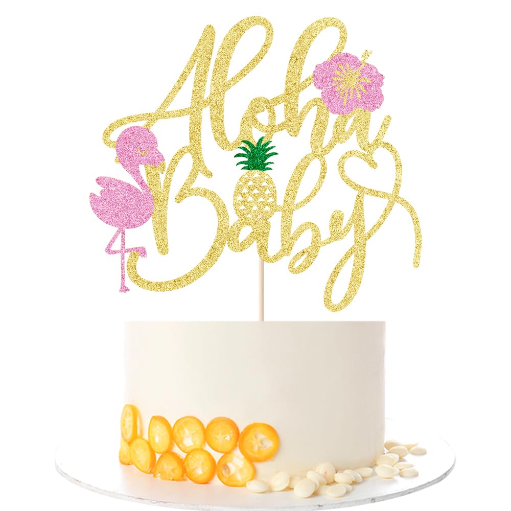 Amazon.com: Kaoenla Aloha Baby Baby Shower Cake Topper - Hawaiian ...