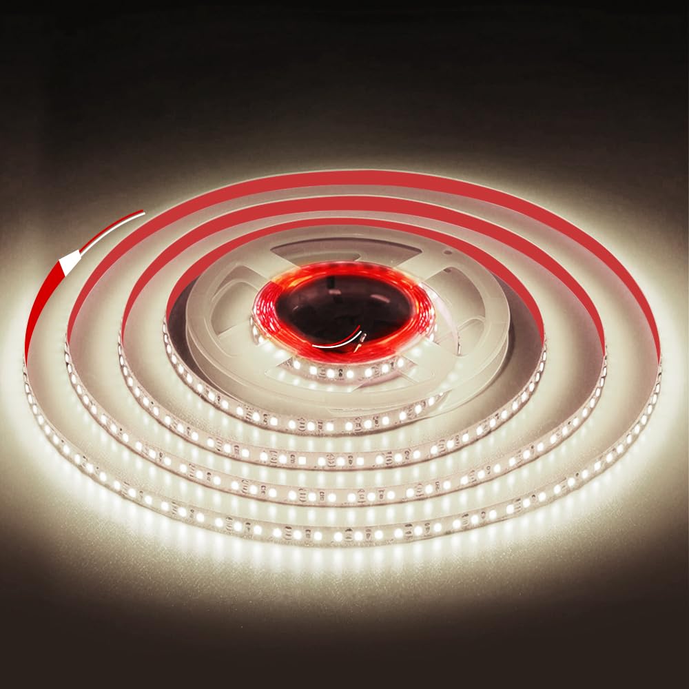 Amazon.co.jp: SPAHER LEDテープライト 高輝度 幅8mm 両面テープ ストリップライト COB 切断可能 取付け簡単 間接照明 DIY 飾り プラグなし 12V（昼光色 ...