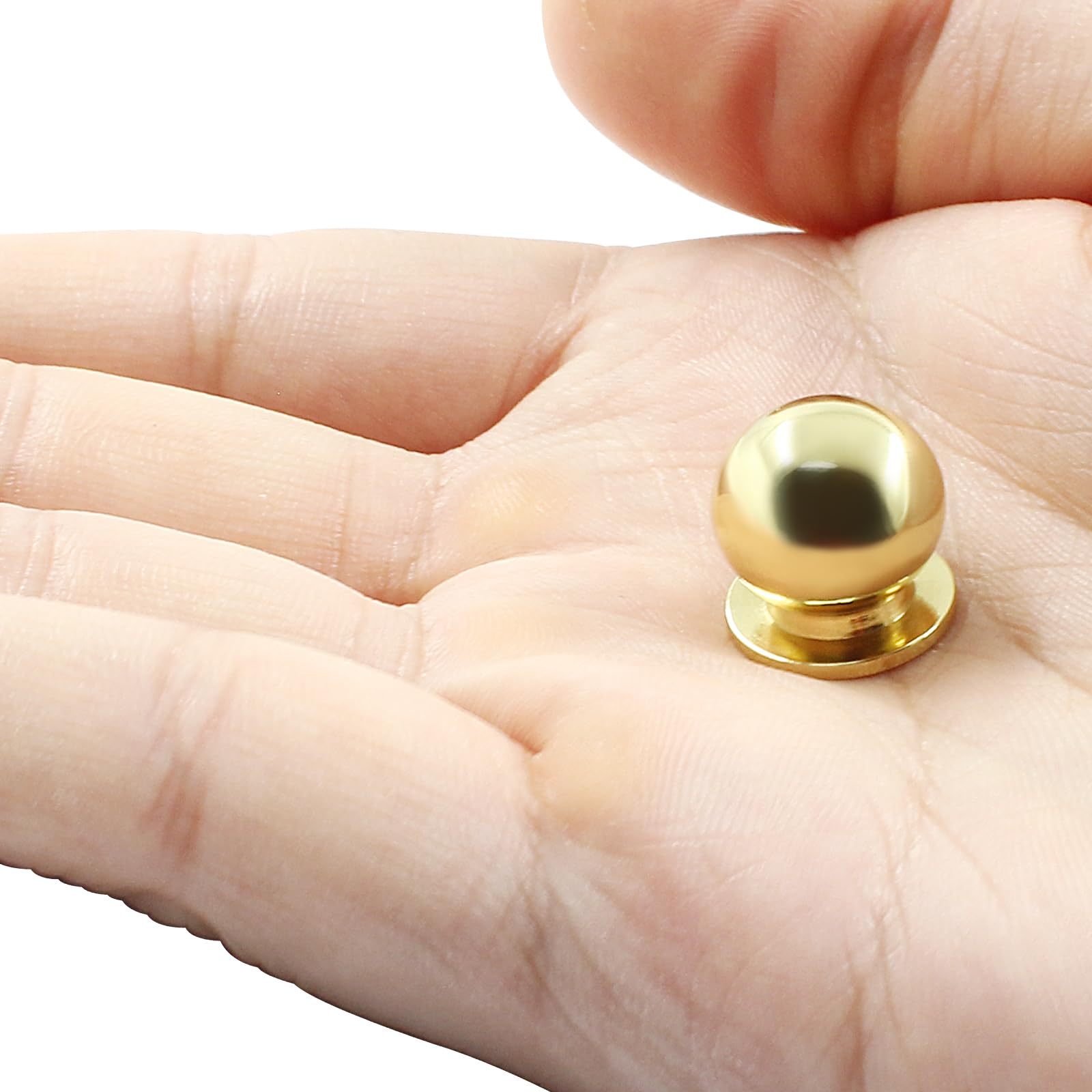 Snapklik.com : 4 Packs Mini Round Solid Brass Knobs, 5/9 Inch Diameter ...