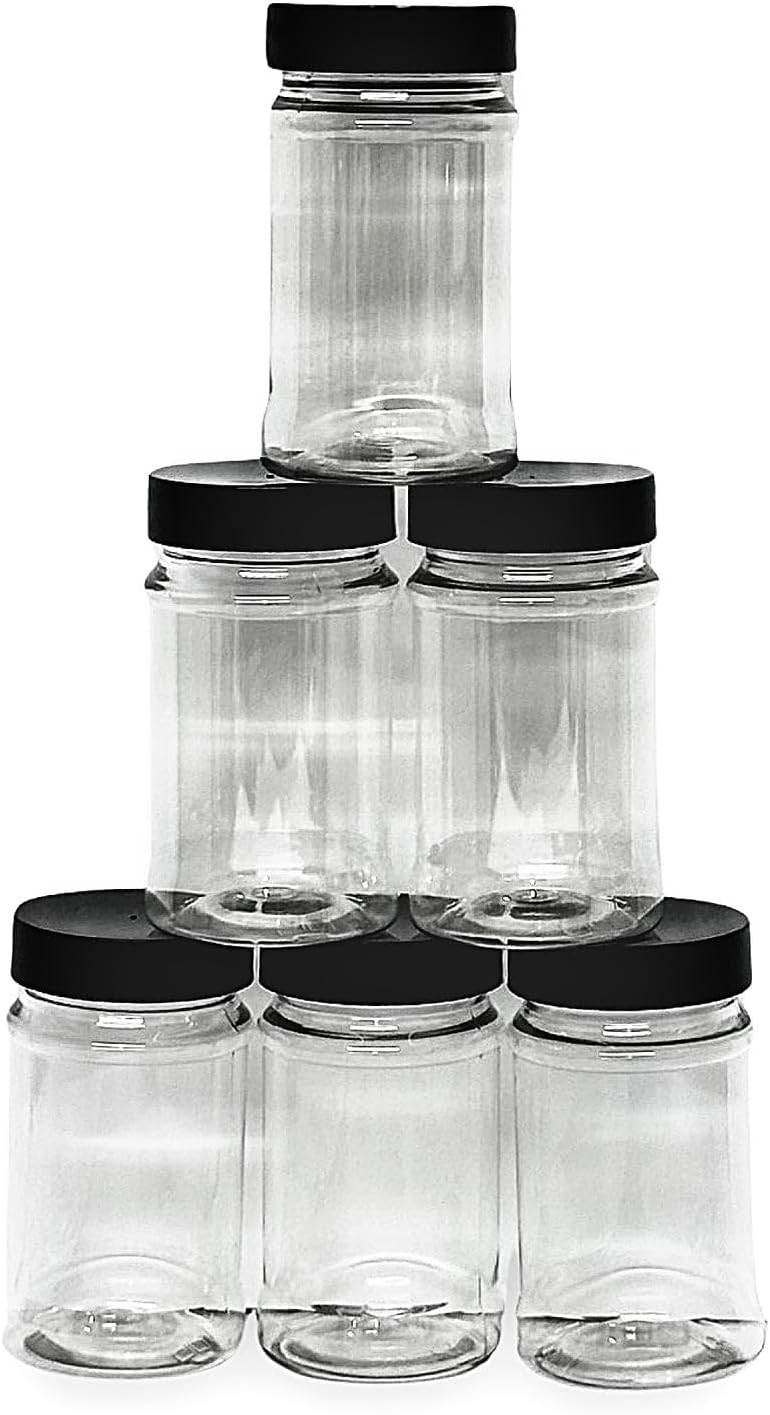 Molain 6 Pcs Plastic Spice Jars with Shaker Lids, 3 oz Seasoning ...