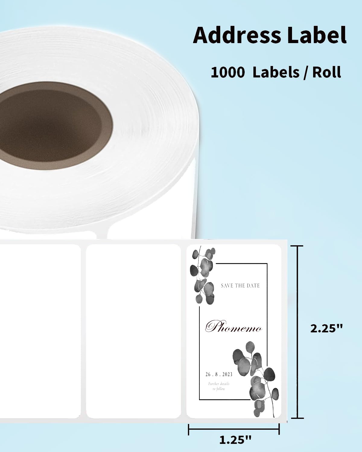 Snapklik.com : 1.25x2.25” White Direct Thermal Labels For Address Label ...