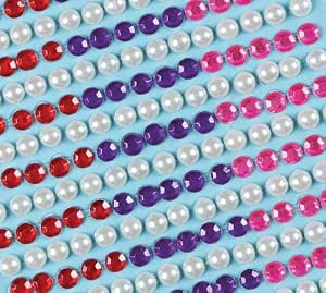 Amazon.com: Baker Ross Self-Adhesive White Pearl and Colored Gems Size ...