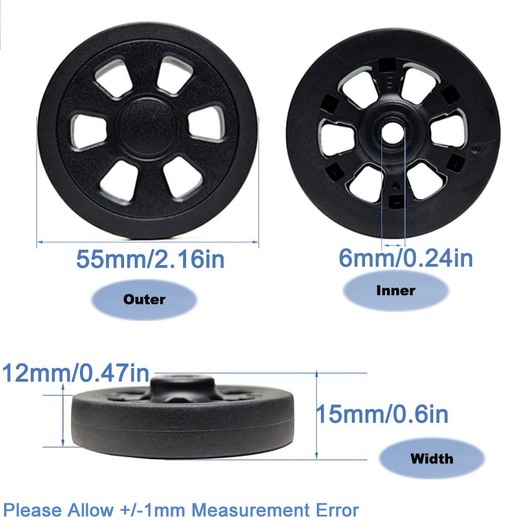 Snapklik.com : EVARSOL Luggage Spinner Wheels Repair Set 4Pc Smooth ...