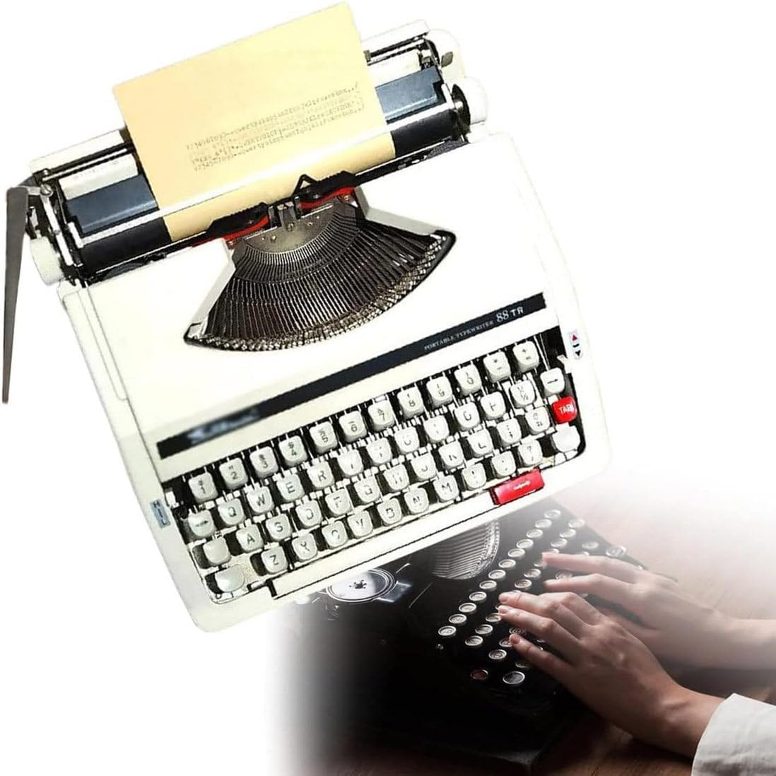 Amazon.com: Traditional Portable Manual Typewriter, Black White ...