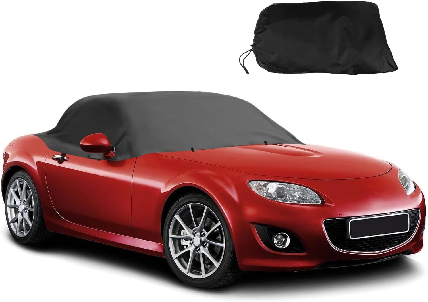 Amazon.com: 420D Black Half Car Cover Top Roof Protector All Weather ...