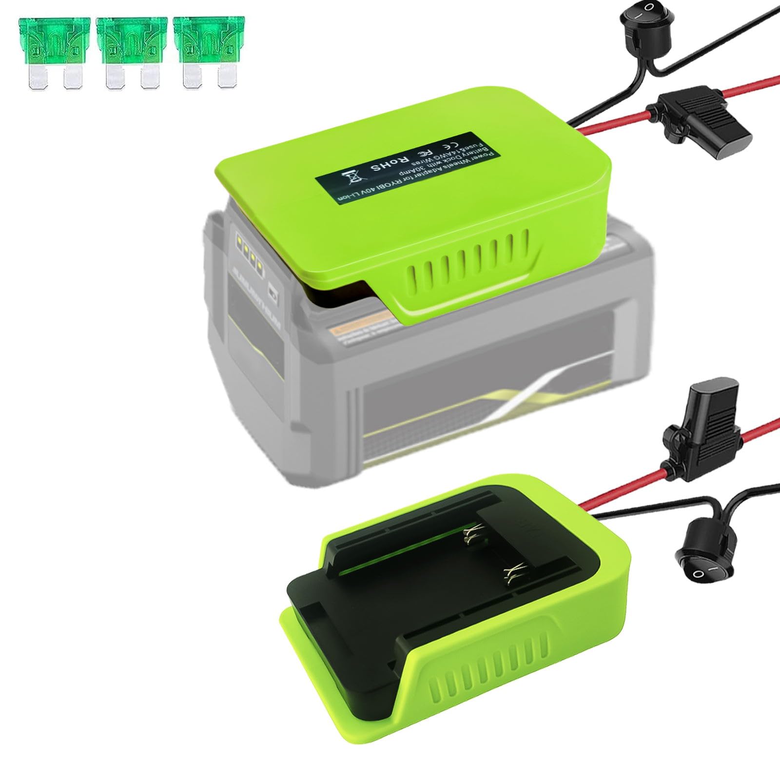 Amazon.com: Laimiao Power Wheel Adapter for Ryobi 40V Battery Dock ...