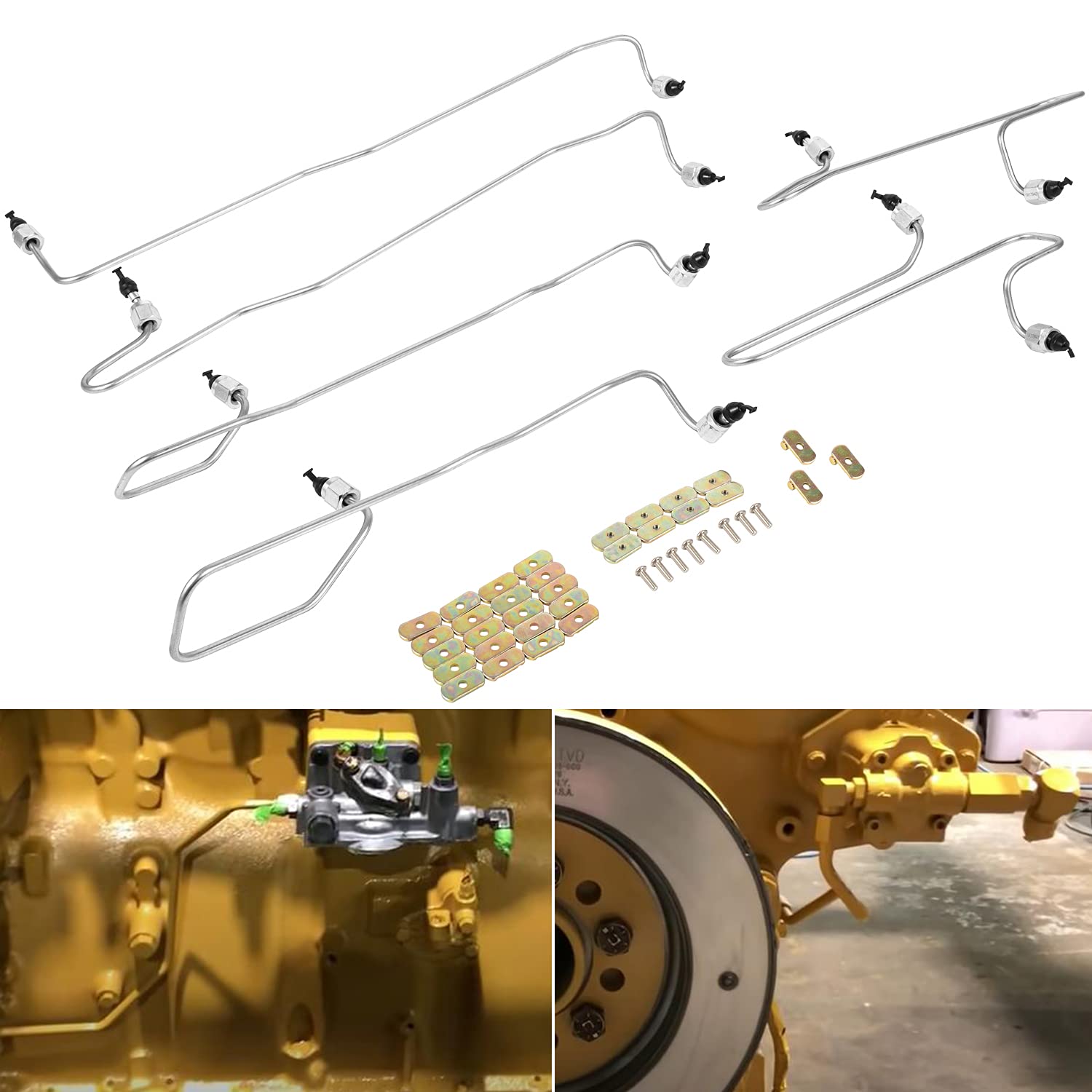 Amazon.com: For CAT Fuel Injection Line Kit 6 pcs with Clamps Fits for ...