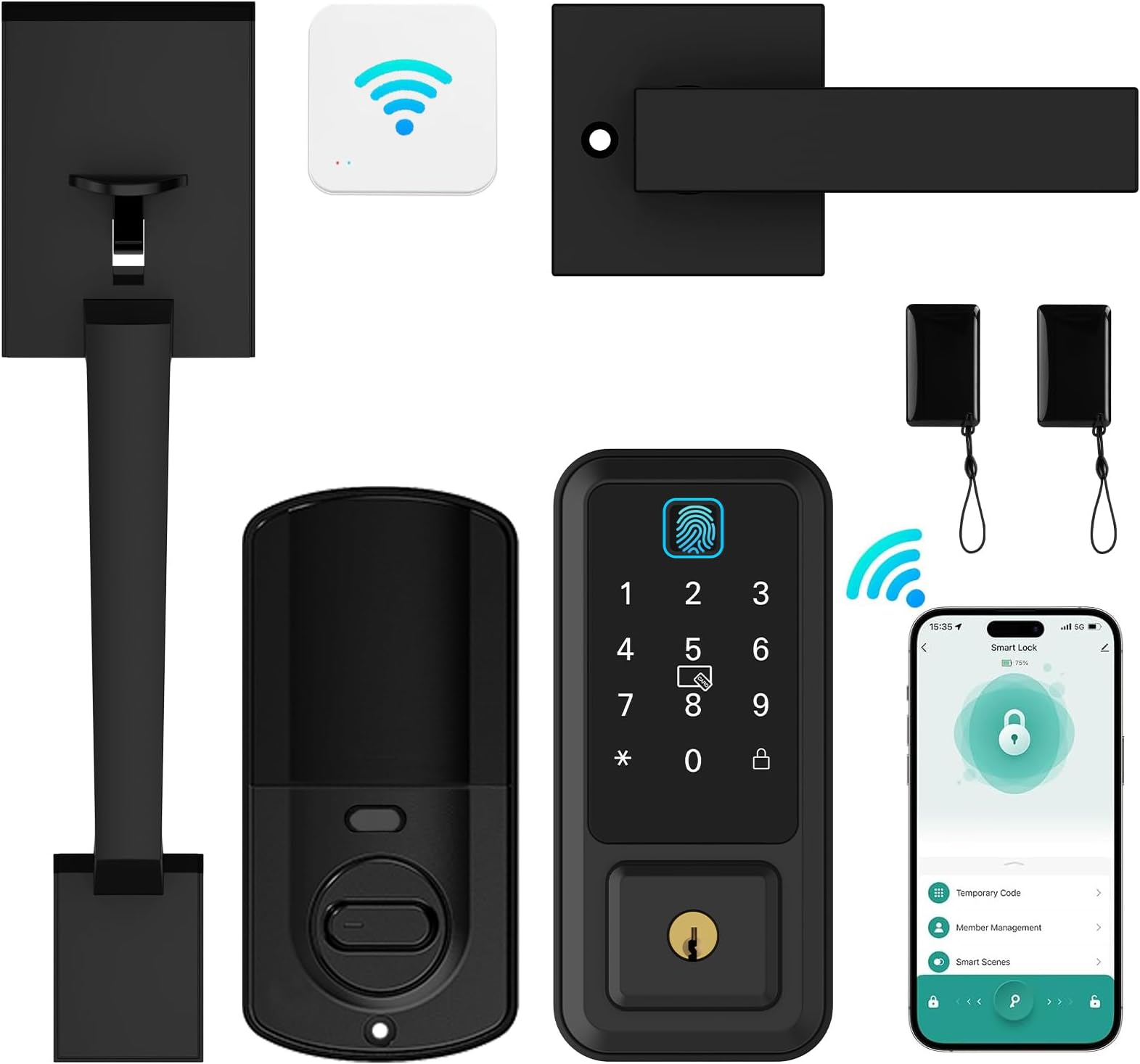 Smart Door Lock with Handle: Olumat Keyless Entry Door Lock with WiFi ...