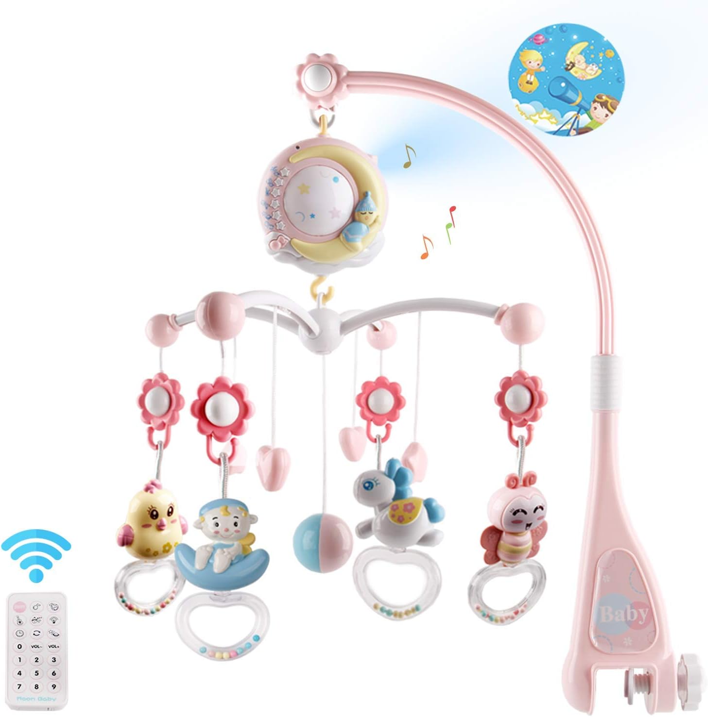 Amazon.com : Baby Musical Crib Mobile with Timing Function Projector ...