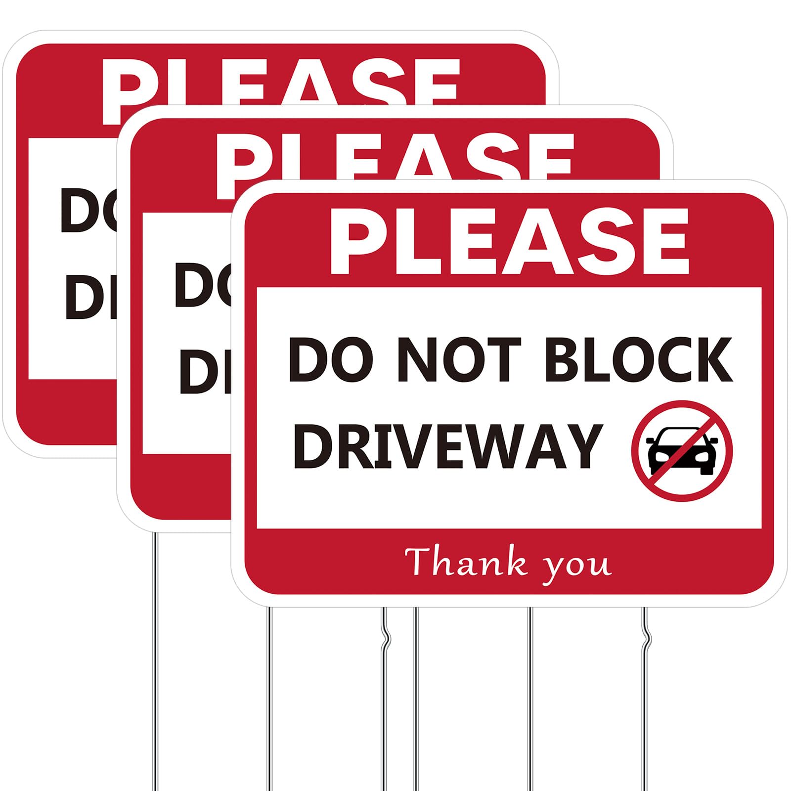 Snapklik.com : Thyle 3 Pcs 17x13 Do Not Block Driveway Sign