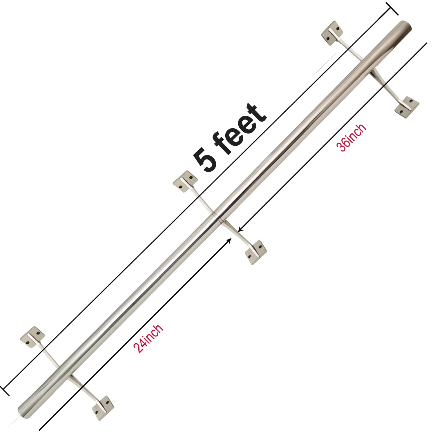 Snapklik.com : Karpevta Bar Mount Foot Rail Kit 5 Ft 60 In 5ft Bar ...