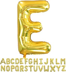 Amazon.com: Gold Letter E Balloons 40 inch Large Alphabet Balloons Gold ...