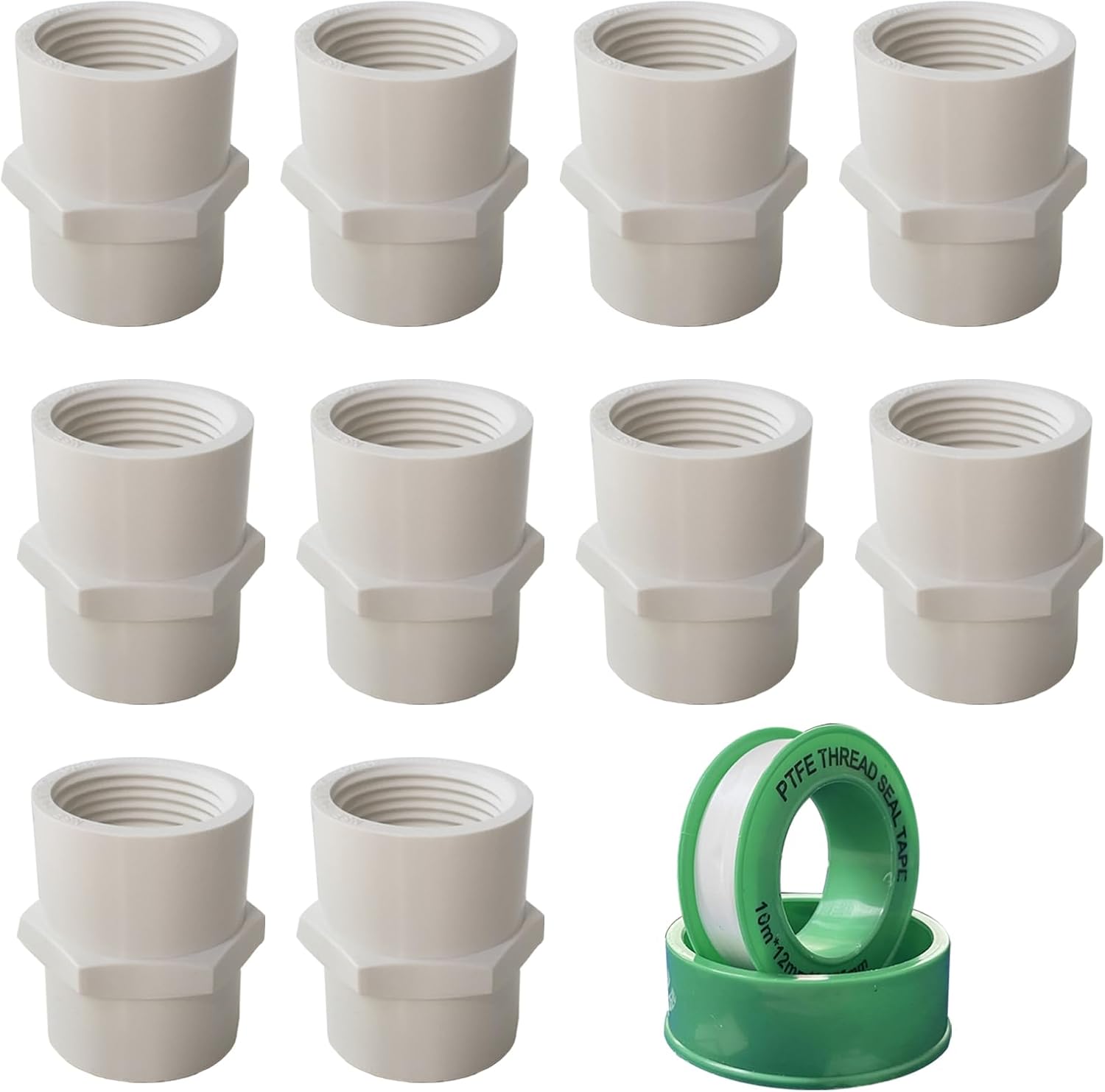 Amazon.com: YTFSA 10Pcs White PVC Pipe Fittings, 3/4 NPT Female Thread ...