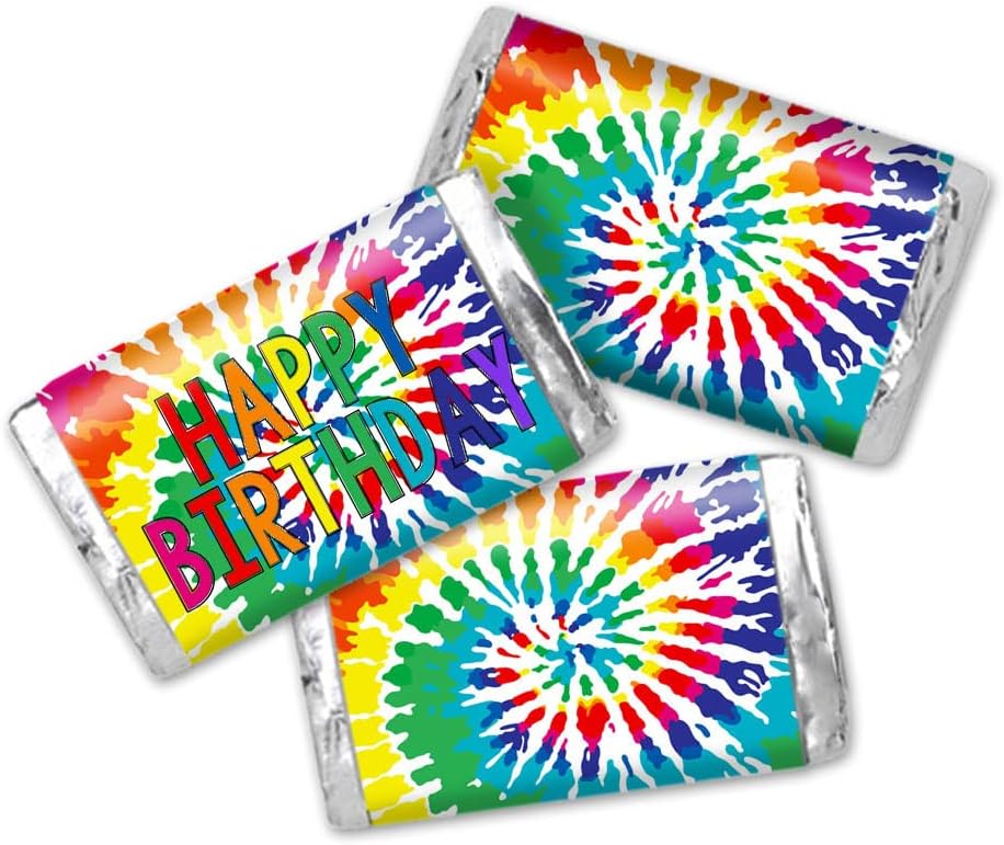 Amazon.com: Amanda Creation Colorful Tie-Dye Themed Birthday Party Mini ...
