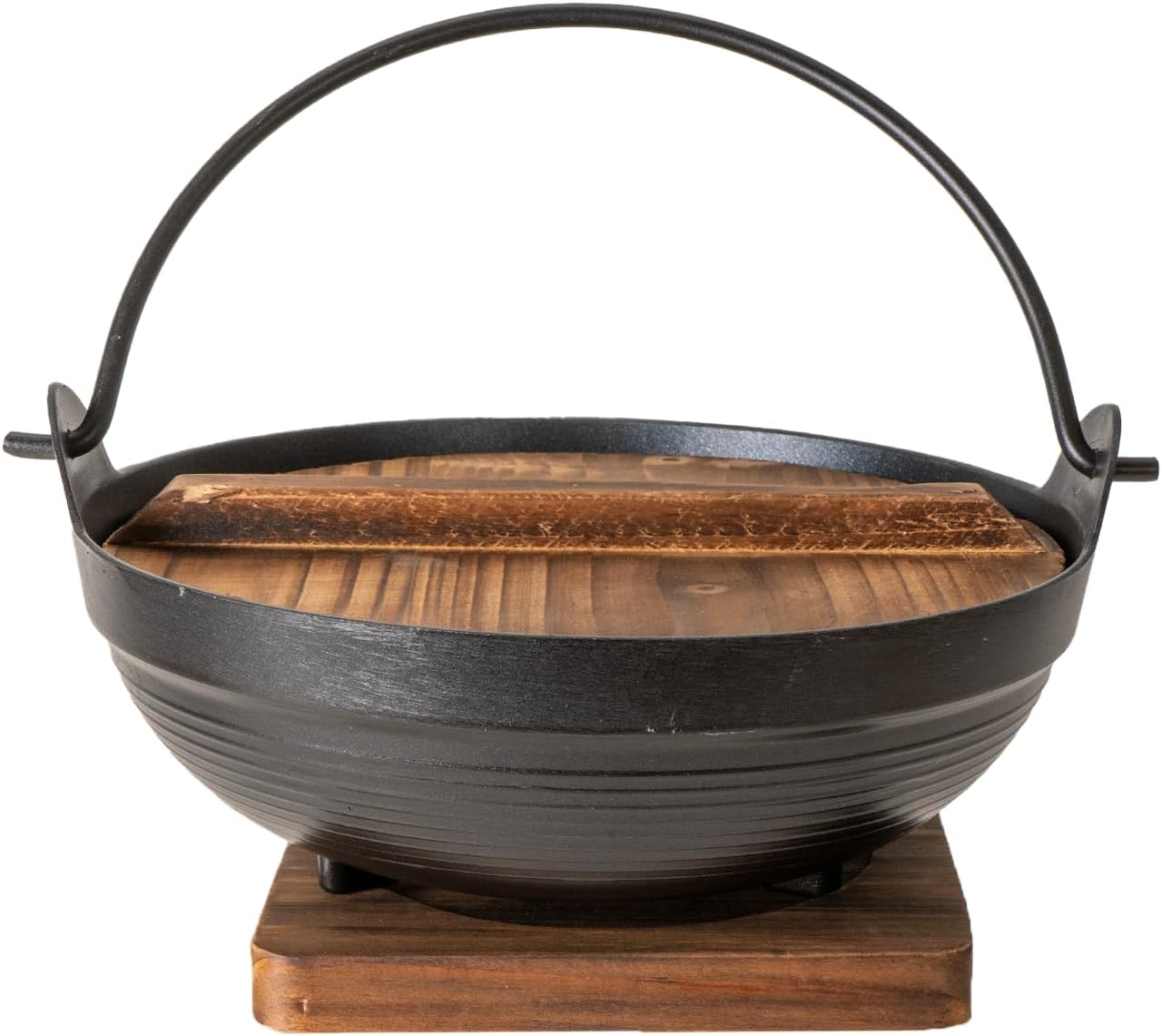Amazon.com: Urban Tokyo Sukiyaki Tetsu Nabe Pot with Wooden Lid and ...