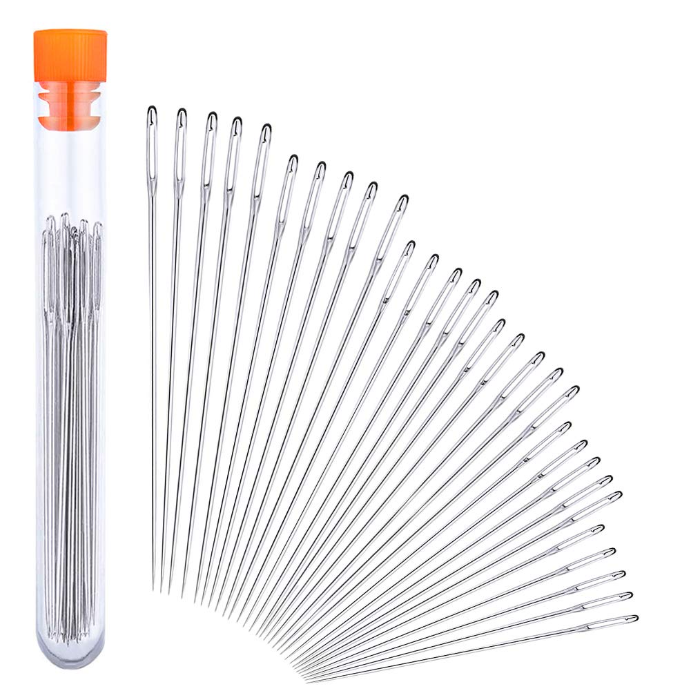 30 PCS Large Eye Stitching Needles Include 6 Sizes Stitching Needles ...