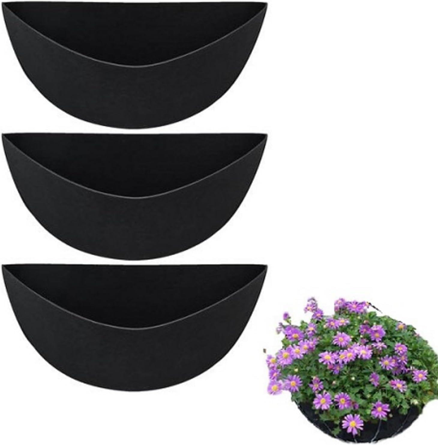 Amazon.com: xinhong 12 Inch Half Round Planter Liners, 3PCS Fabric ...
