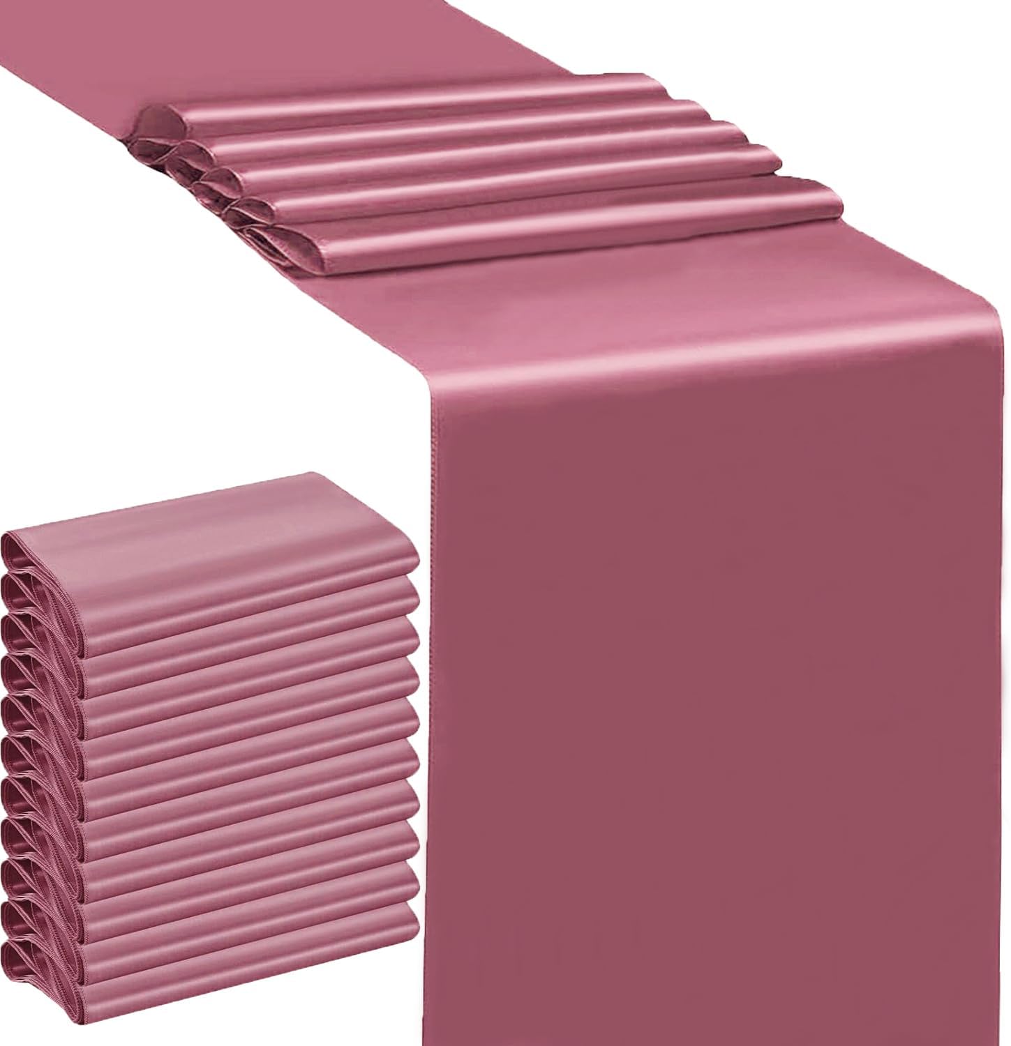 Amazon.com: SINSSOWL 10 Pack Wedding Dusty Rose Table Runners 12 X 108 ...