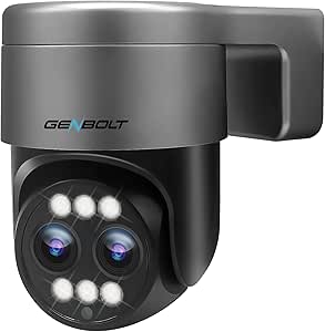 GENBOLT 2.5K PTZ WiFi Security Camera Outdoor with PoE, Dual Lens CCTV ...