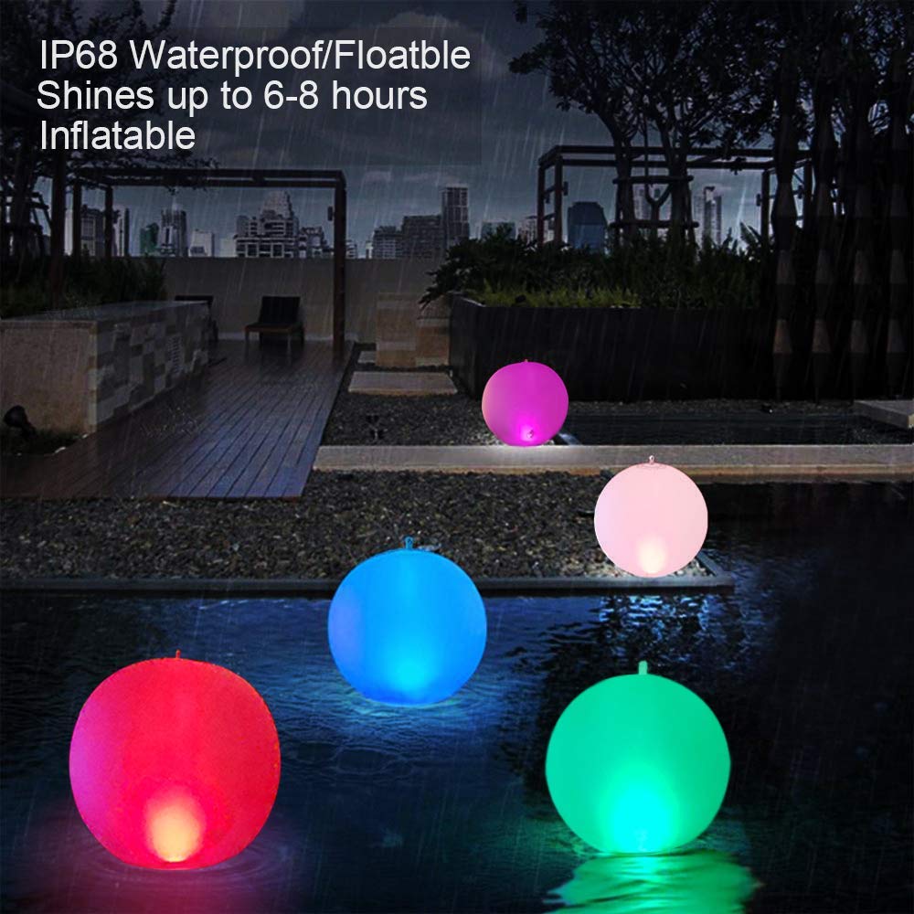Floating Solar Globe Lights Floating Pool Lights Inflatable Waterproof