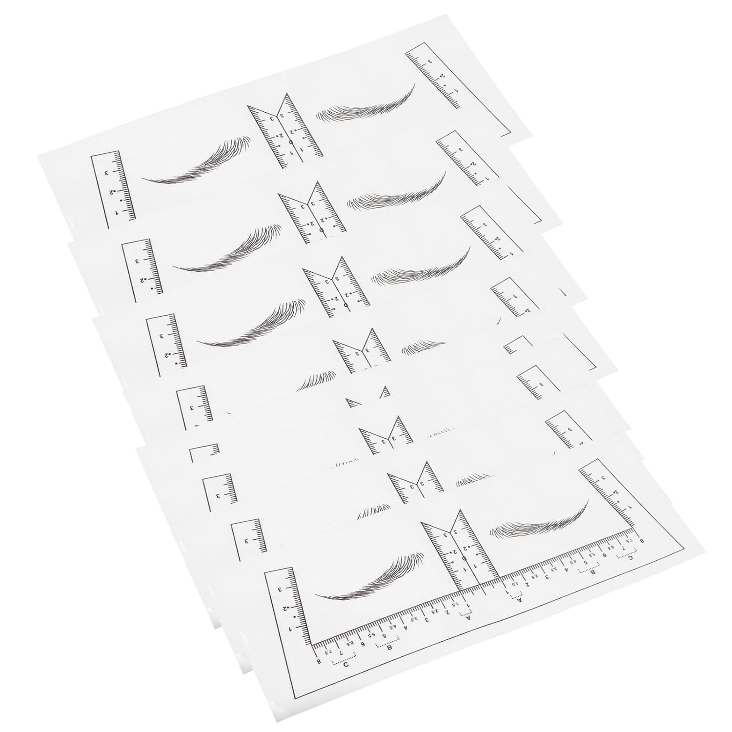 Amazon.com : 30pcs/pack Disposable Tattoo Eyebrow Ruler Sticker with ...