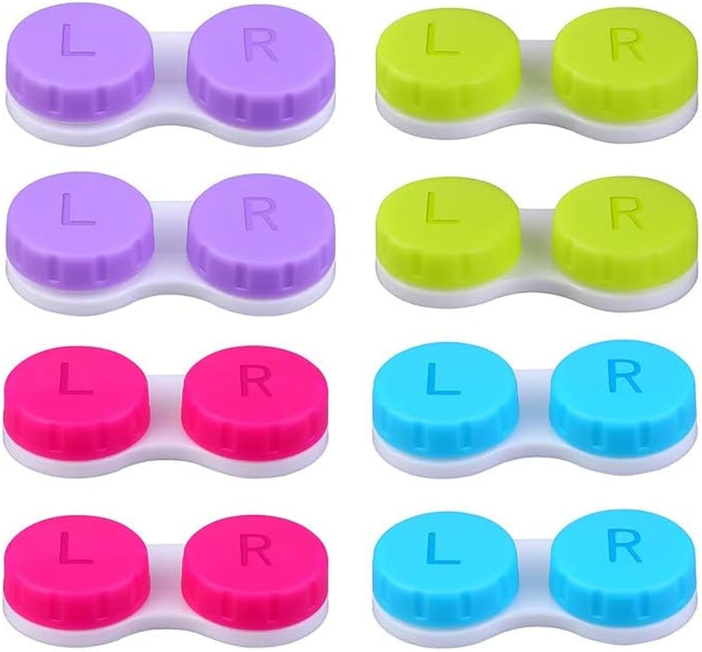 8 Packs Contact Lens Cases, Contact Lenses Holder Box with Left/Right ...