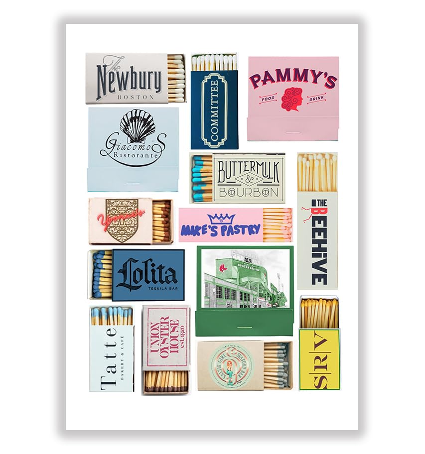 Amazon.com: Vintage Matchbox Wall Art- Boston Matchbook Print Matchbox ...
