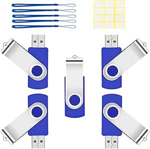 32GB Flash Drive 5 Pack USB 3.0 Thumb Drive Swivel Memory Stick Jump ...