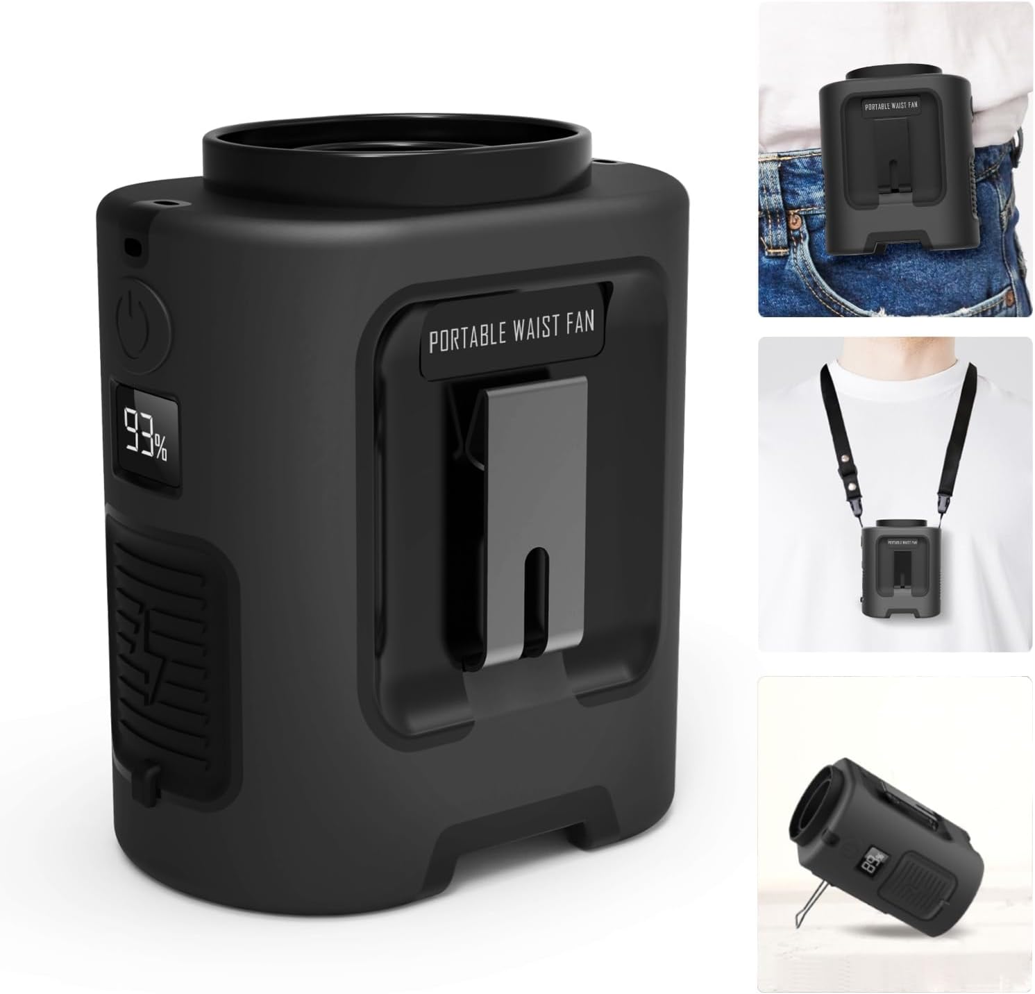 Amazon | 「152g空調システム」 MACOLAUDER 腰掛け扇風機 携帯扇風機 首掛け扇風機 パーソナルクーラー ベルトファン usbウエストファン 5段階調節 静音 工事現場 ...