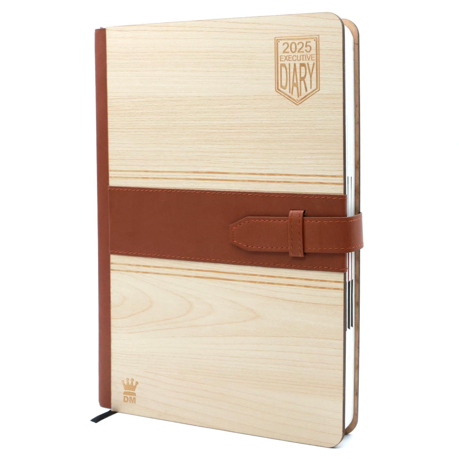 Diarymart Wooden Cover Diary 2025 with Dates I MDF Cover Daily Planner ...