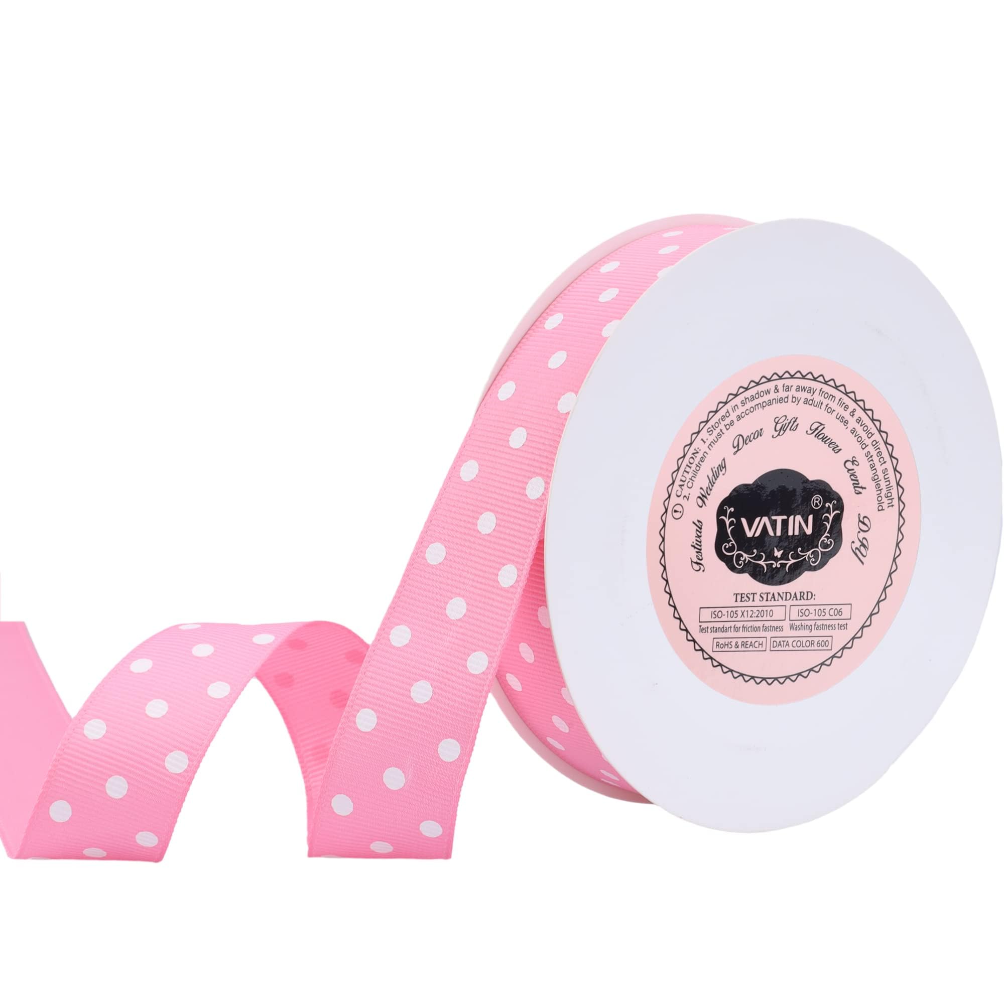 Amazon.com: VATIN Polka Dot Craft Grosgrain Ribbon 7/8 Inch Wide by 10 ...