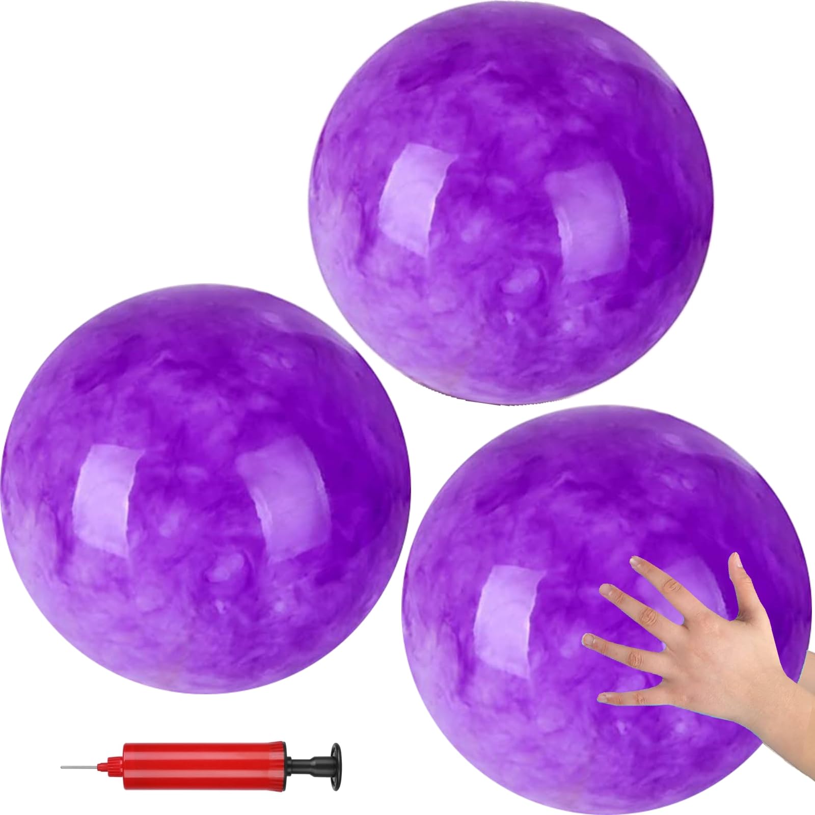 Snapklik.com : GCQJOQ 3 Pcs 18 Inch Marbleized Bouncy Balls For Kids ...