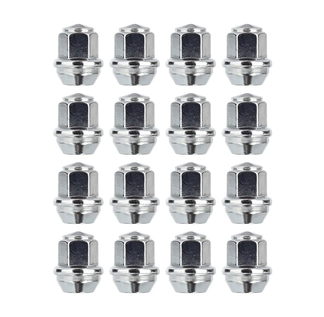 RYBO Set of 16 Alloy Wheel Nuts M12 x 1.5, Taper, 19mm Hex, Compatible ...