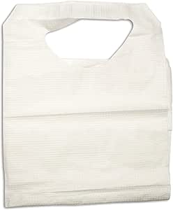 Amazon.com: Nobles Adult Disposable Tissue/poly-backed Bibs With Ties ...