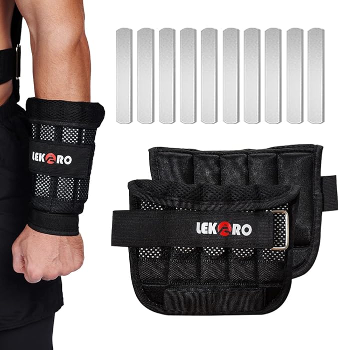 Wrist Ankle Weights with Removable Steel Bars, 1 Pair Adjustable Arm ...